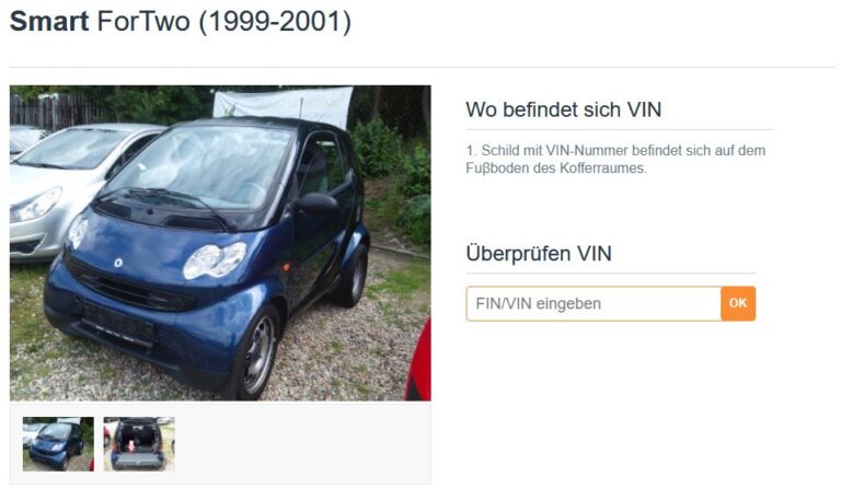 Smart - wie findet, entschlüsselt und überprüft man die VIN-Nummer ...